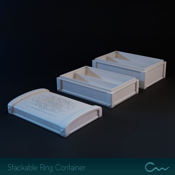 3D Printable Stackable Ring Container by The Cape Wyrm