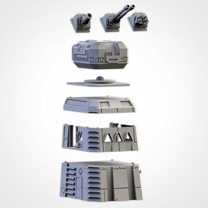 3D Printable MODULAR DEFENSE TURRETS by Txarli Factory
