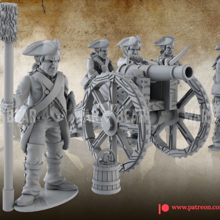 3D Printable AWI French Artillery by BattleCat Miniatures