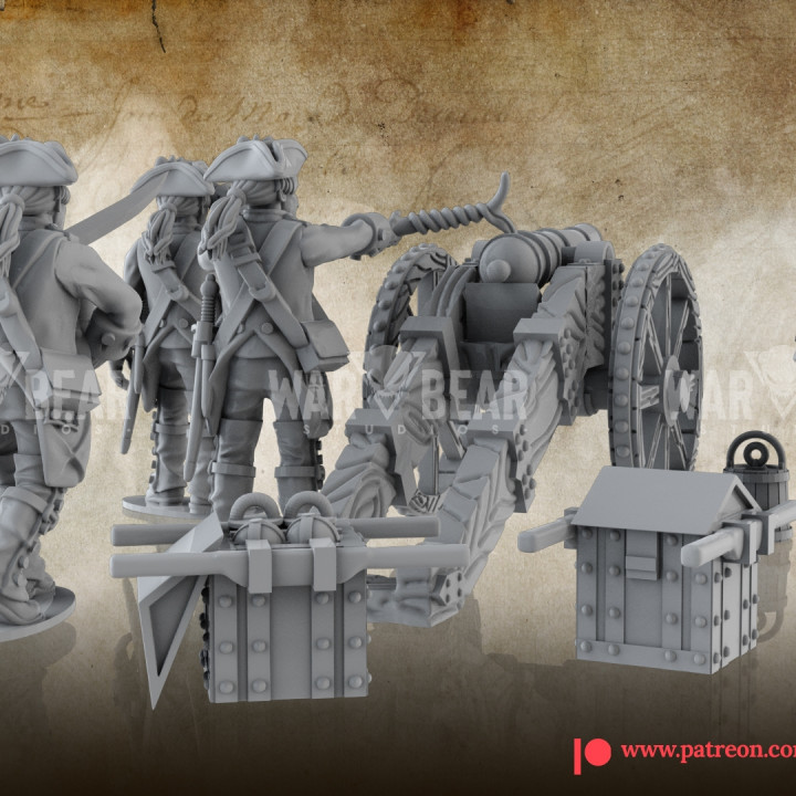 3D Printable AWI French Artillery by BattleCat Miniatures