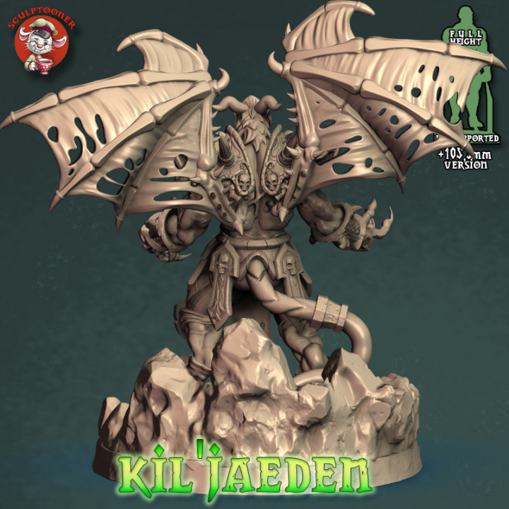 3D Printable Demon Lord - 32mm scale pre-supported miniature Kil'jaeden ...