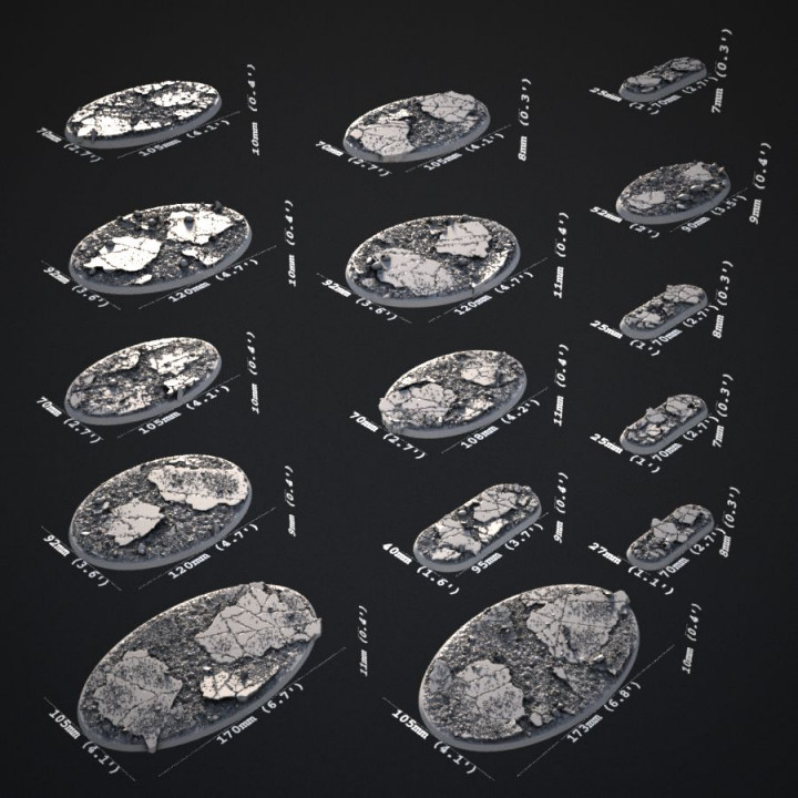 3D Printable Cracked Earth Base Bundle by TableTopMinis