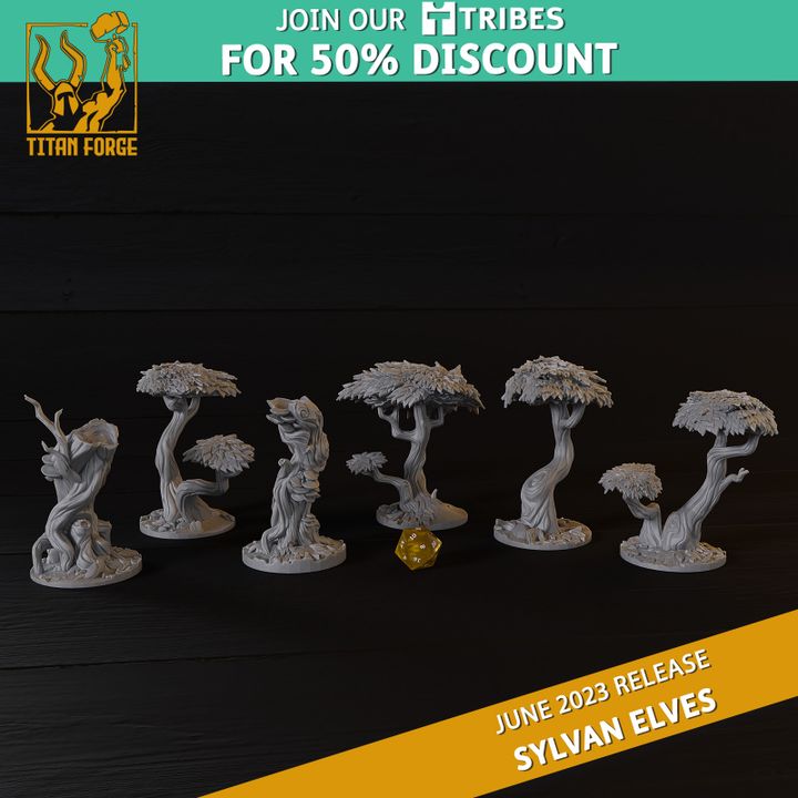 3d Printable Sylvan Elves Terrain By Titan Forge Miniatures