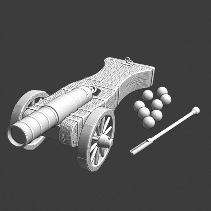 3D Printable Medieval cannon with accessories by Northern Crusades ...