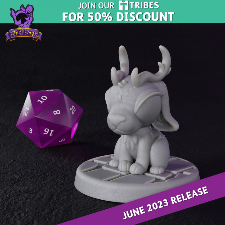 3D Printable Jackalope - Chibi Forge by Titan Forge Miniatures
