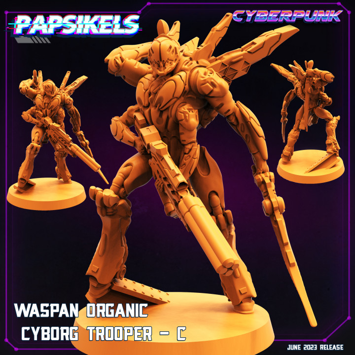 3D Printable WASPAN ORGANIC CYBORG TROOPER C by PAPSIKELS MINIATURES