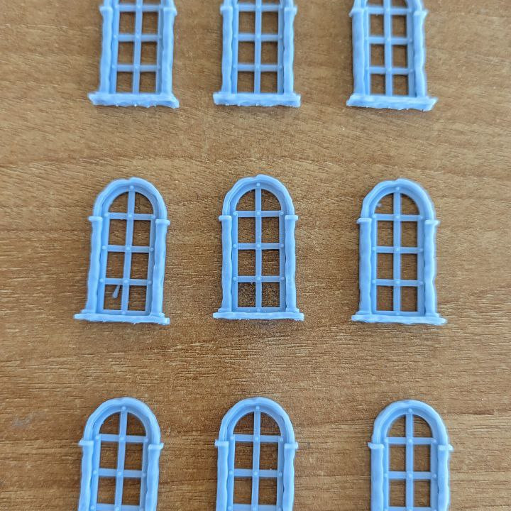 3D Printable Romanic Windows Set by Korhyl Miniatures