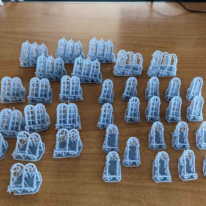 3D Printable Romanic Windows Set by Korhyl Miniatures
