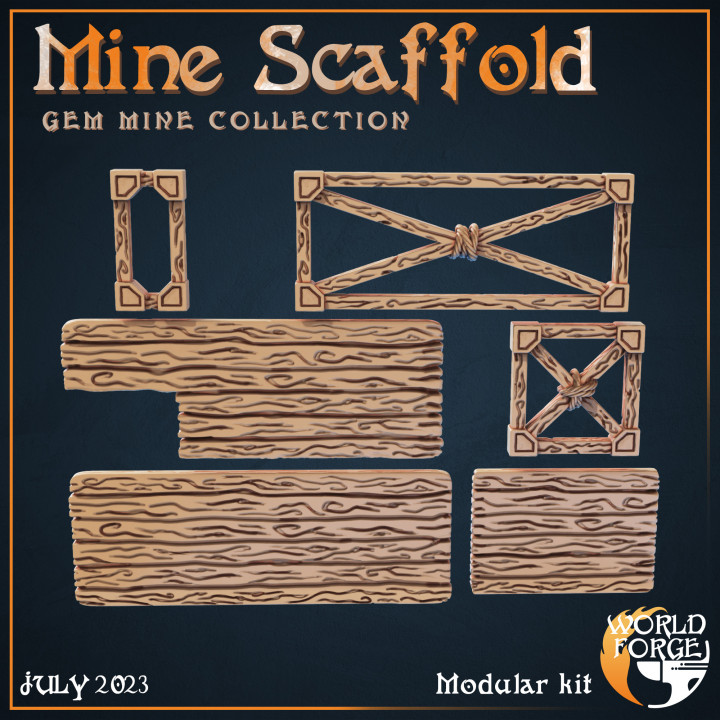3D Printable Mine Scaffolding by World Forge Miniatures