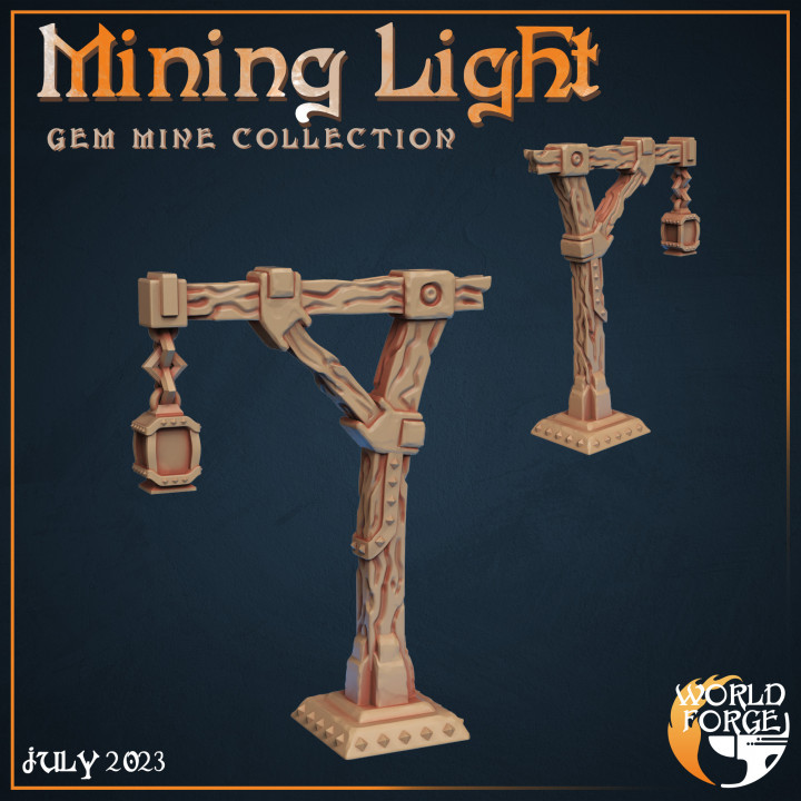 3D Printable Mining Light by World Forge Miniatures