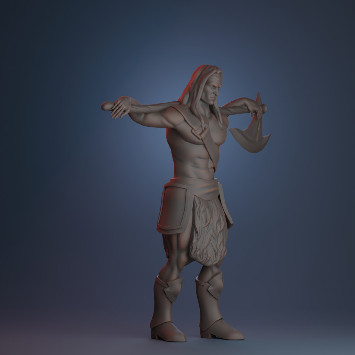 3D Printable The Axe Barbarian | Pre-supported mini | 30mm | by The ...