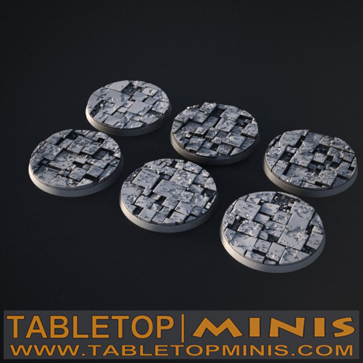 3D Printable Broken Tiles 60x60mm Bases by TableTopMinis