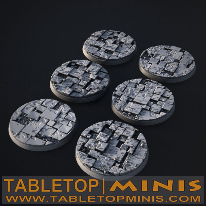 3D Printable Broken Tiles 60x60mm Bases by TableTopMinis