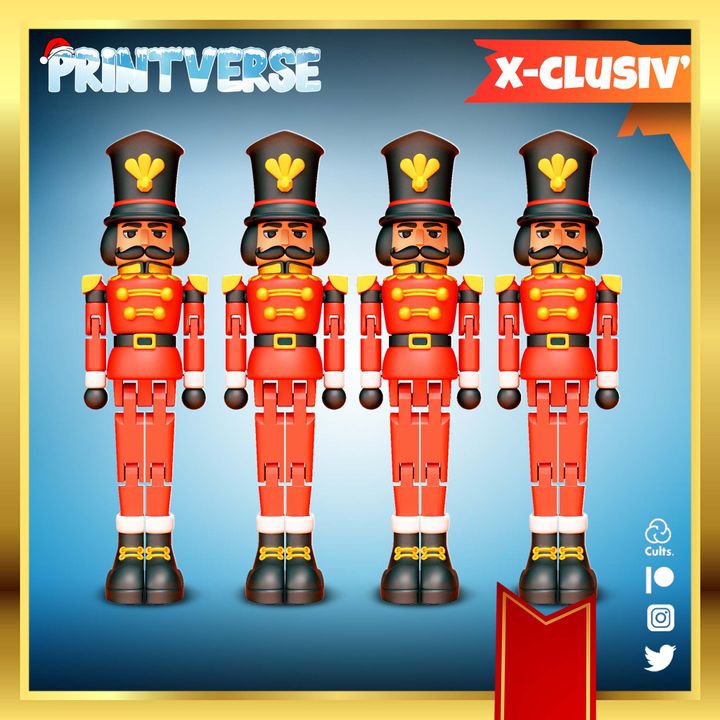 3D Printable Flexy Print In Place Nutcracker Soldier Exclusive by ...