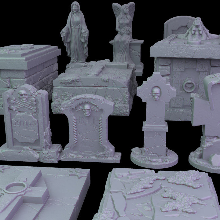 3D Printable Old Graveyard by Tiny Furniture