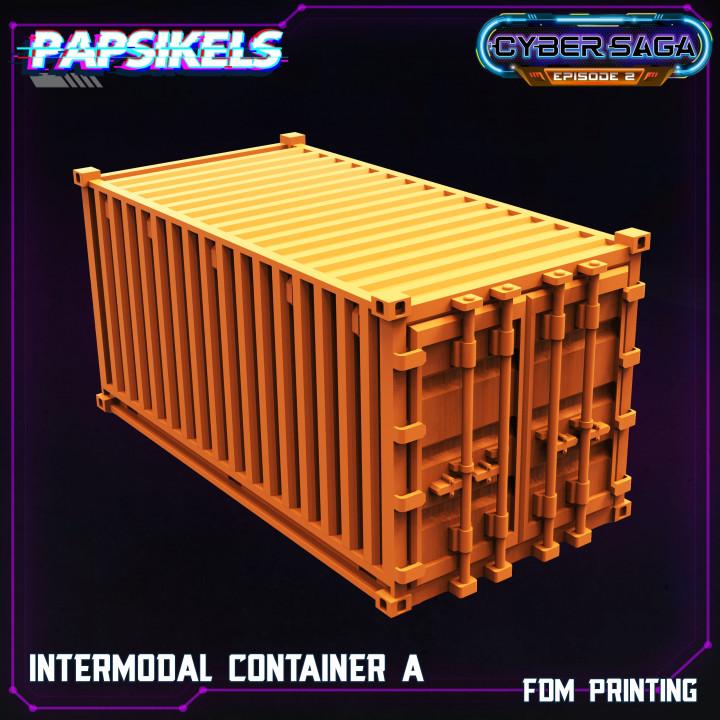 3D Printable INTERMODAL CONTAINERS by PAPSIKELS MINIATURES