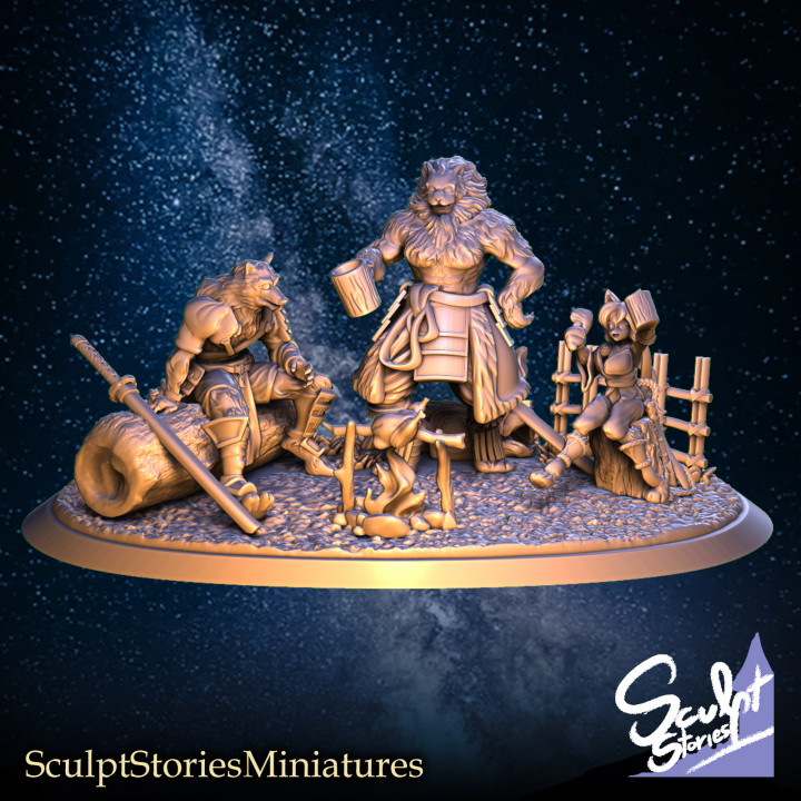 3D Printable [SSS] Beastfolk night feast bundle(fight & night feast ...