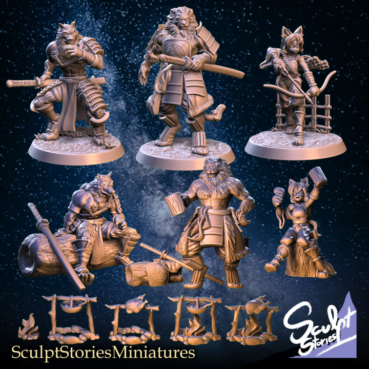 3D Printable [SSS] Beastfolk night feast bundle(fight & night feast ...