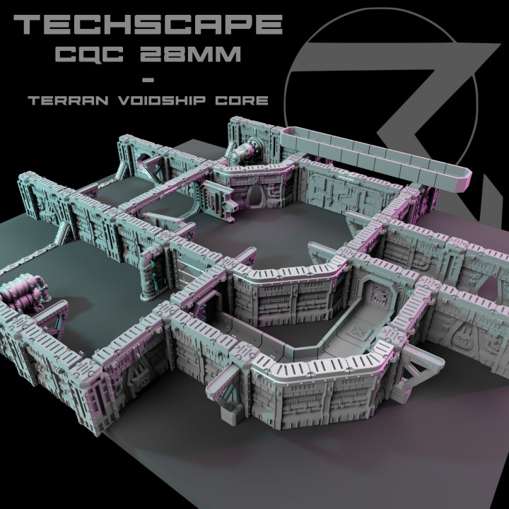 3D Printable TECHSCAPE CQC - 28mm - Terran Voidship FREE Sample (40k Boarding Action and Into ...