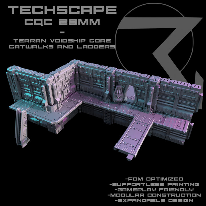 3D Printable TECHSCAPE CQC - 28mm - Terran Voidship (Boarding Action and Into The Dark ...