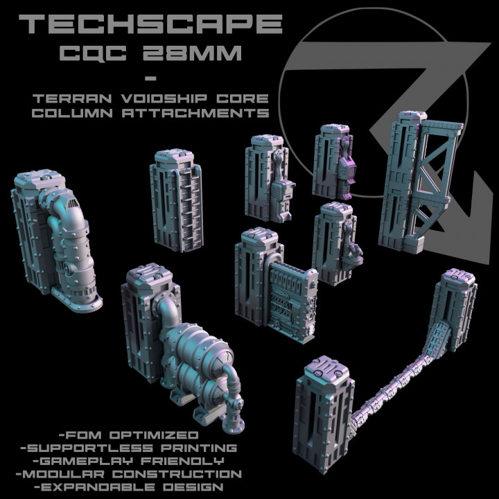 3D Printable TECHSCAPE CQC - 28mm - Terran Voidship (Boarding Action and Into The Dark ...