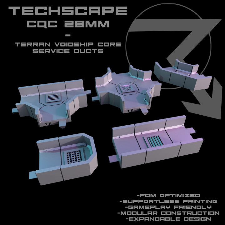3D Printable TECHSCAPE CQC - 28mm - Terran Voidship (Boarding Action and Into The Dark ...