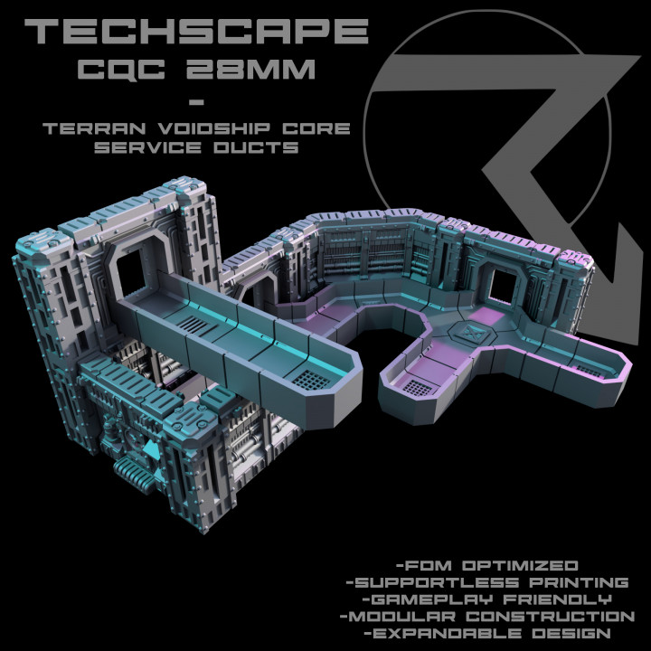 3D Printable TECHSCAPE CQC - 28mm - Terran Voidship (Boarding Action and Into The Dark ...