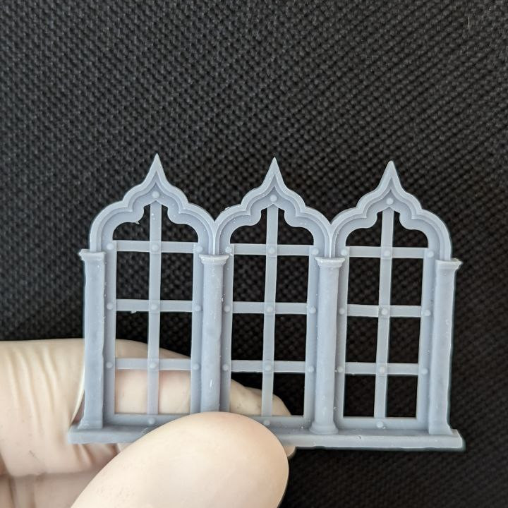 3D Printable Gothic Windows Set by Korhyl Miniatures