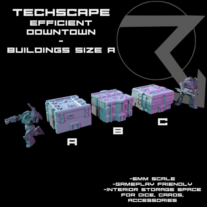 3D Printable TECHSCAPE - 6mm - Efficient Downtown (FREE) by Thunderhead ...