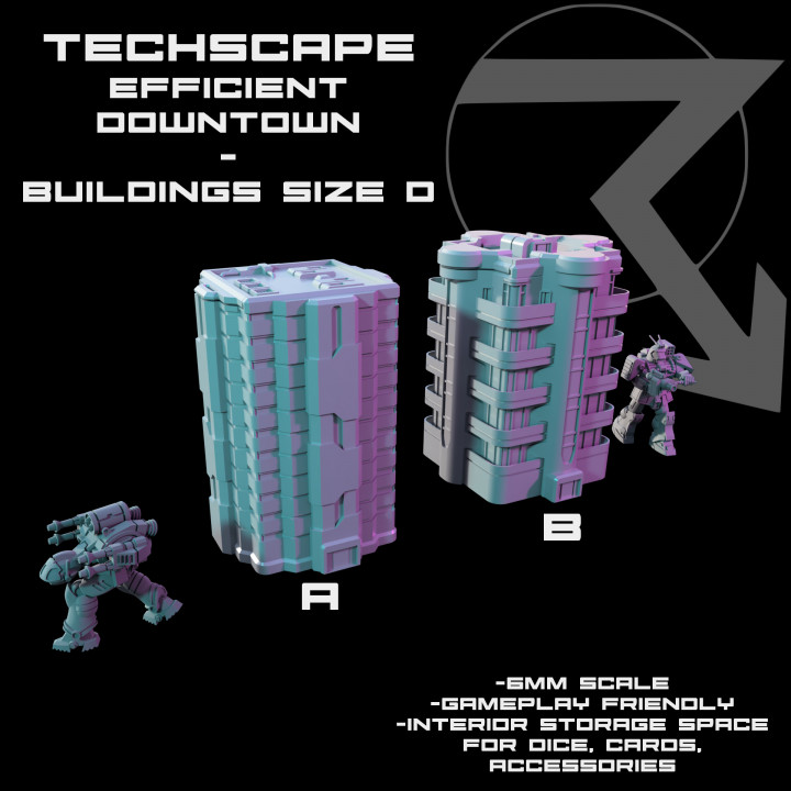 3D Printable TECHSCAPE - 6mm - Efficient Downtown (FREE) by Thunderhead ...