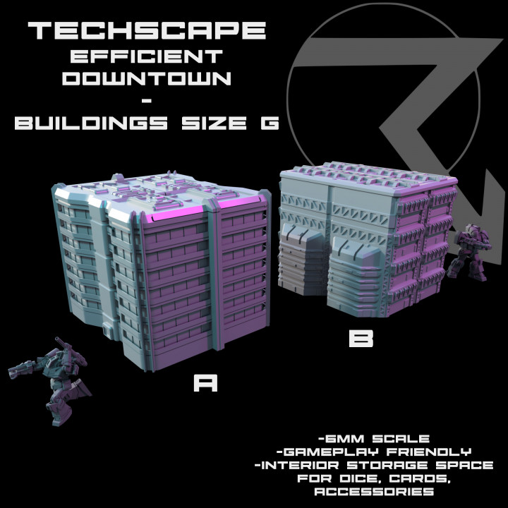 3D Printable TECHSCAPE - 6mm - Efficient Downtown (FREE) by Thunderhead ...