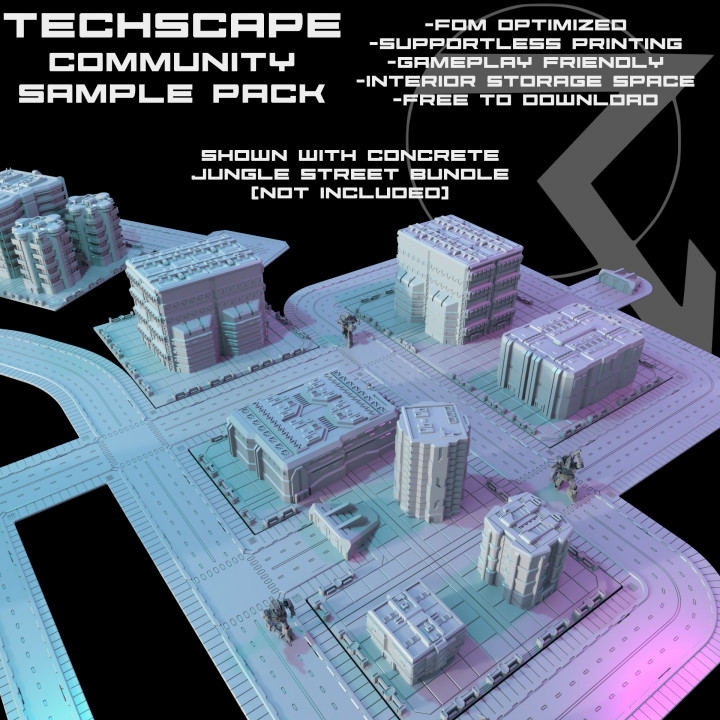 3D Printable TECHSCAPE - 6mm - Efficient Downtown (FREE) by Thunderhead ...