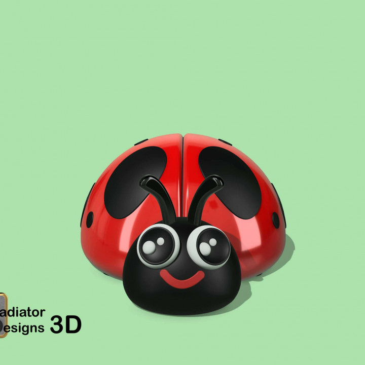 3D Printable Lady Bug Diva, Print in Place, No Supports by Josh