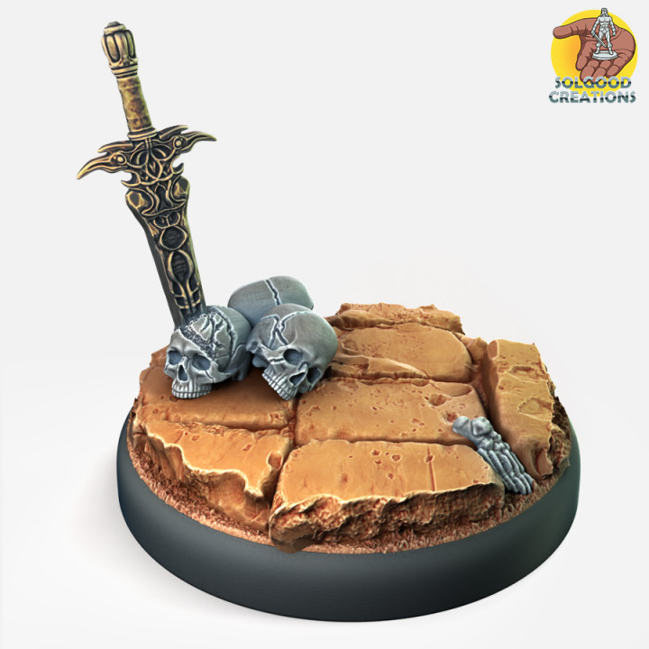 3D Printable Fantasy Bases - 50 pc by SolGood Creations