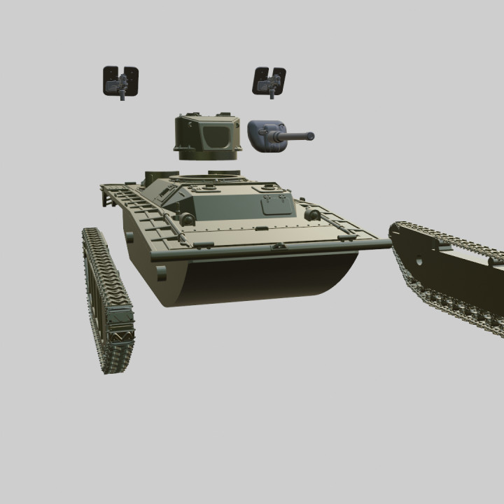 3D Printable LVT(A)-1 Amtrack (Amphibious, US, WW2) by Wargame3d