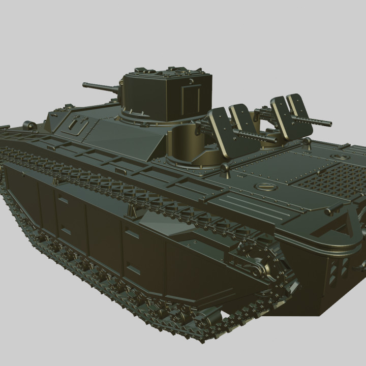 3D Printable LVT(A)-1 Amtrack (Amphibious, US, WW2) by Wargame3d