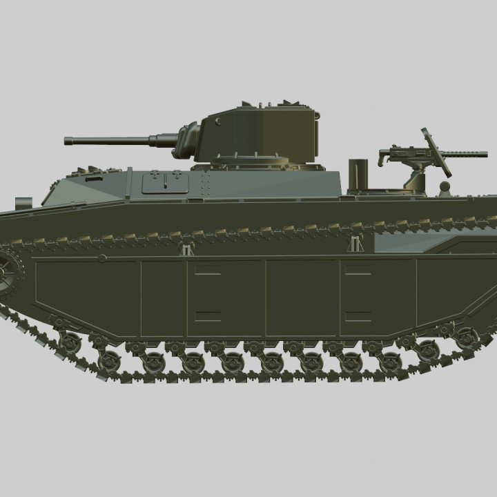 3D Printable LVT(A)-1 Amtrack (Amphibious, US, WW2) by Wargame3d