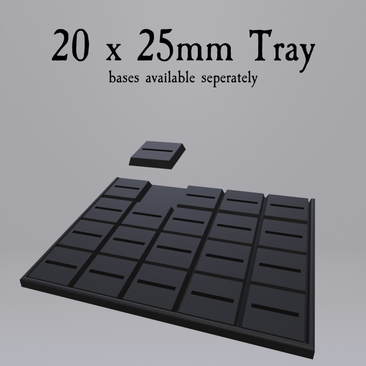 3D Printable Simple Movement Trays (for 25mm square bases) by Máté