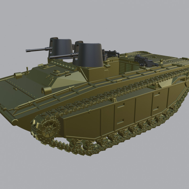 3D Printable LVT-2(A) Buffalo II (Amphibious, US, WW2) by Wargame3d