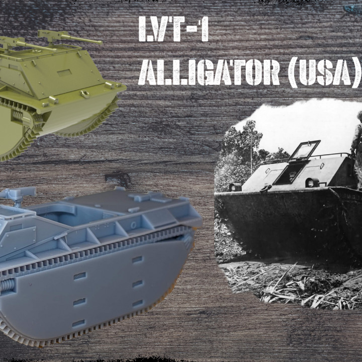 3D Printable LVT-1 Alligator (Amphibious, US, WW2) by Wargame3d
