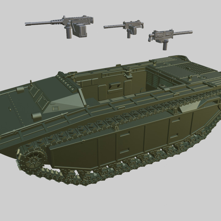 3D Printable LVT-2 Water Buffalo (Amphibious, US, WW2) by Wargame3d