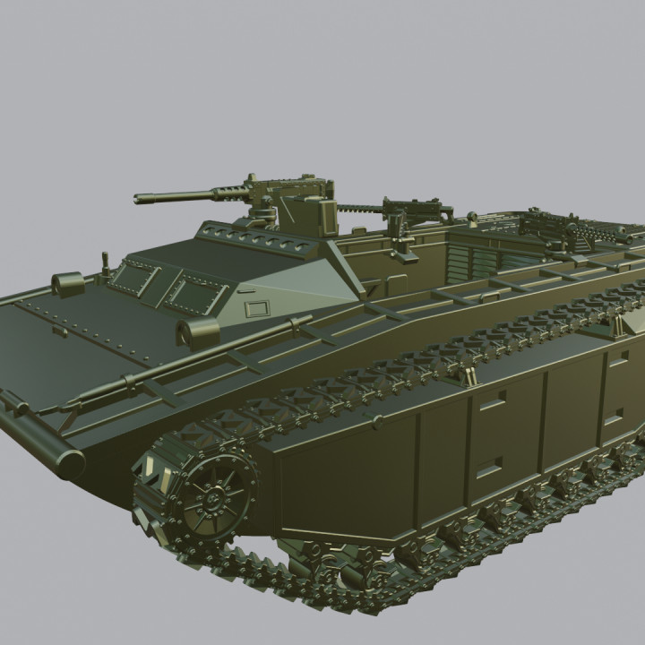 3D Printable LVT-2 Water Buffalo (Amphibious, US, WW2) by Wargame3d