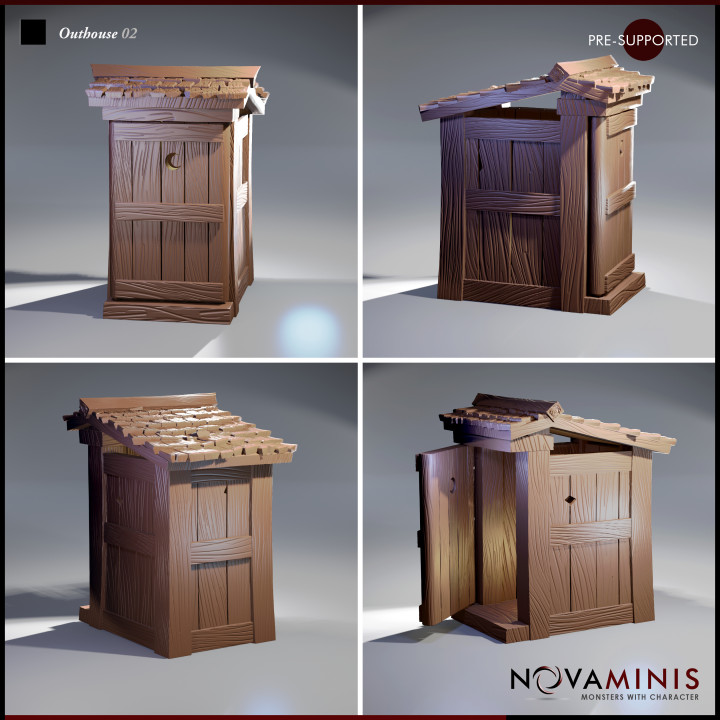 3D Printable Outhouse 02 by NovaMinis
