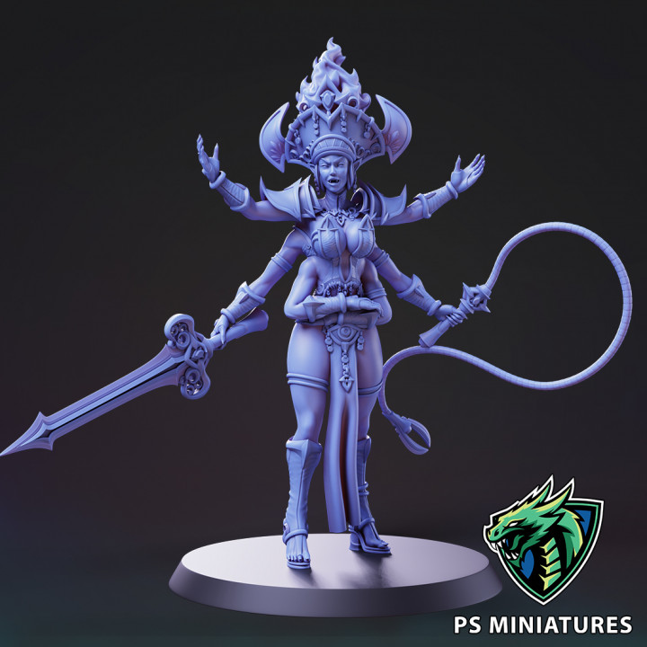 3D Printable Dark Legion Pain Demon Pose 3 + Pinups by PSMiniatures