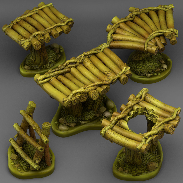 3D Printable SWAMP MODULAR BRIDGES by Fantastic Plants And Rocks