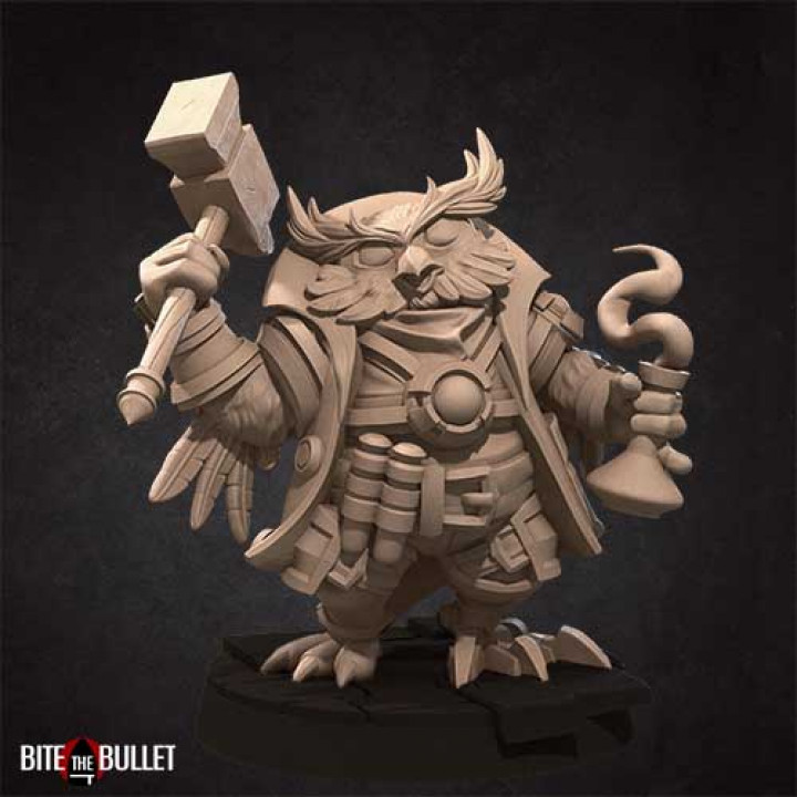 3D Printable Owlfolk Artificer/Blacksmith (4 Versions) by Bite the Bullet