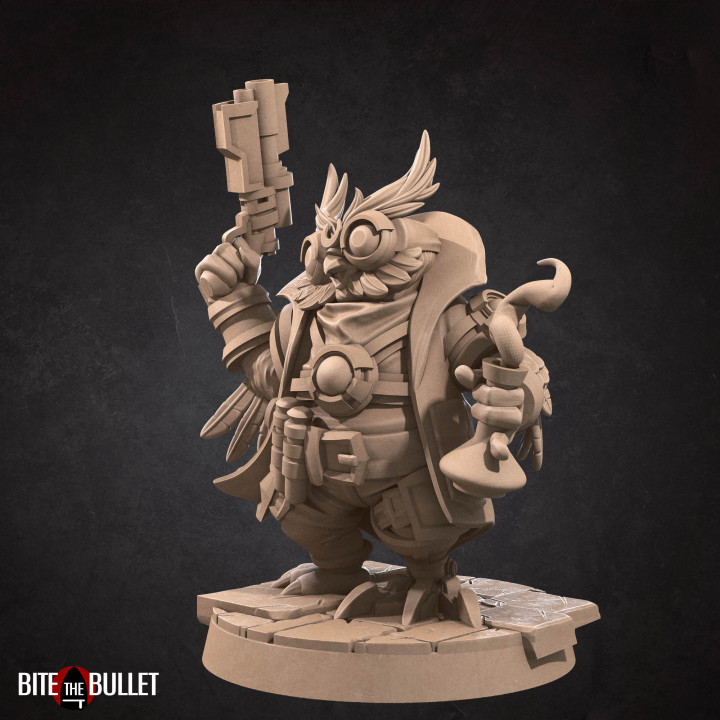3D Printable Owlfolk Artificer/Blacksmith (4 Versions) by Bite the Bullet