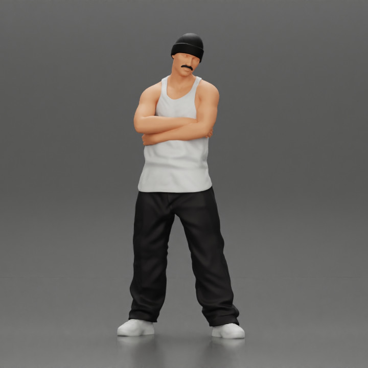 3D Printable gangster homie arms crossed in hat by 3DGeschaft ...