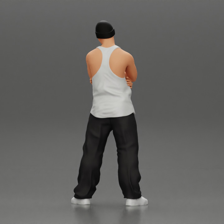 3D Printable gangster homie arms crossed in hat by 3DGeschaft ...