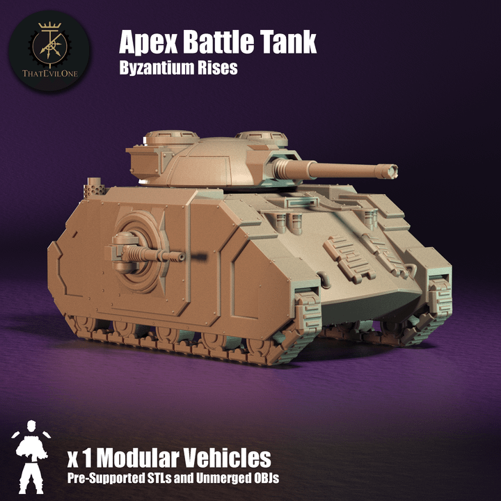 3D Printable Palatinii Apex Battle Tank - Presupported by ThatEvilOne